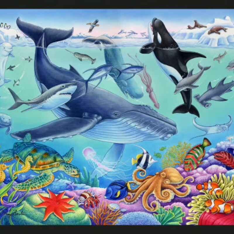 Sea Life Fabric Panel - Etsy