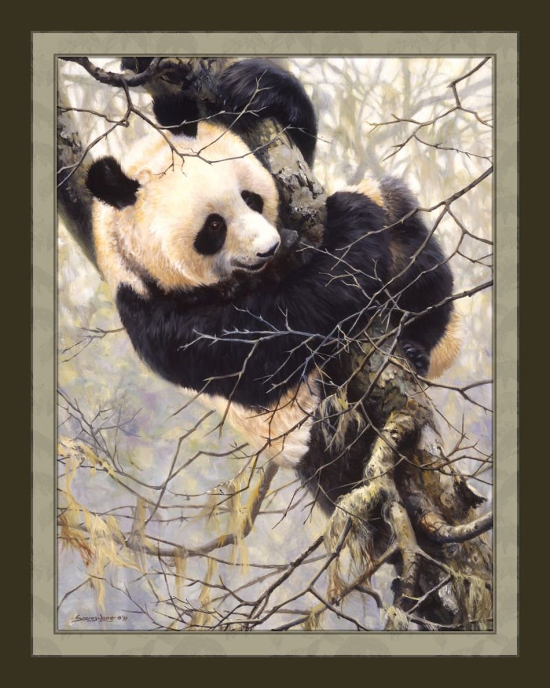 TRILOGY Fabric Quilt Panel 36 X 45, Panda Bear, Feng Shui, Spirit ...