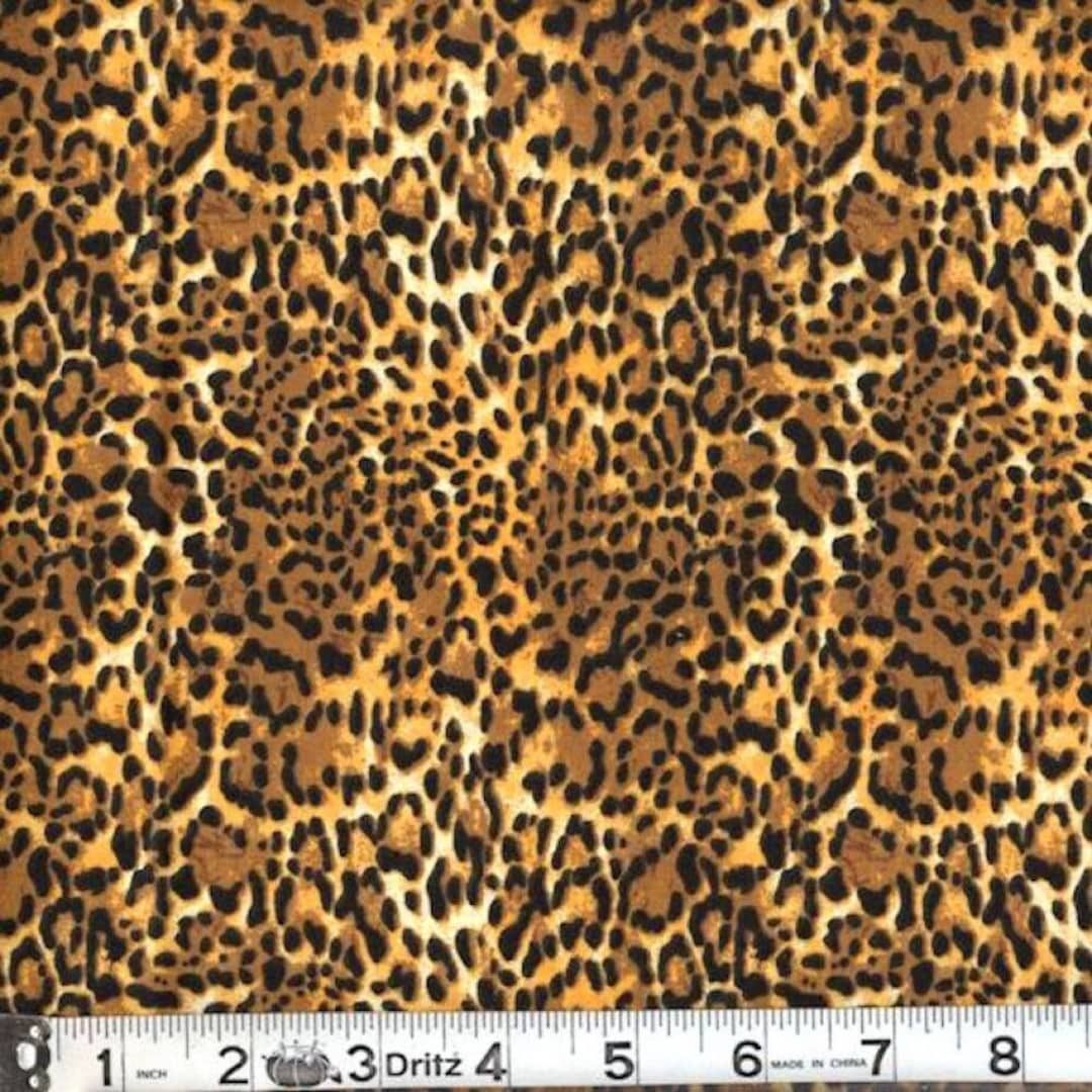 Leopard Print Cotton Fabric: Animal Skin Pattern, Quilting Sewing - Etsy