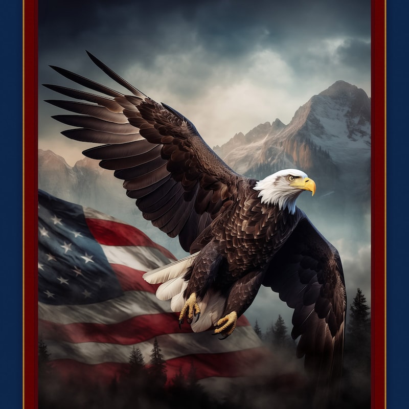 Eagle Panel With the Flag - Etsy