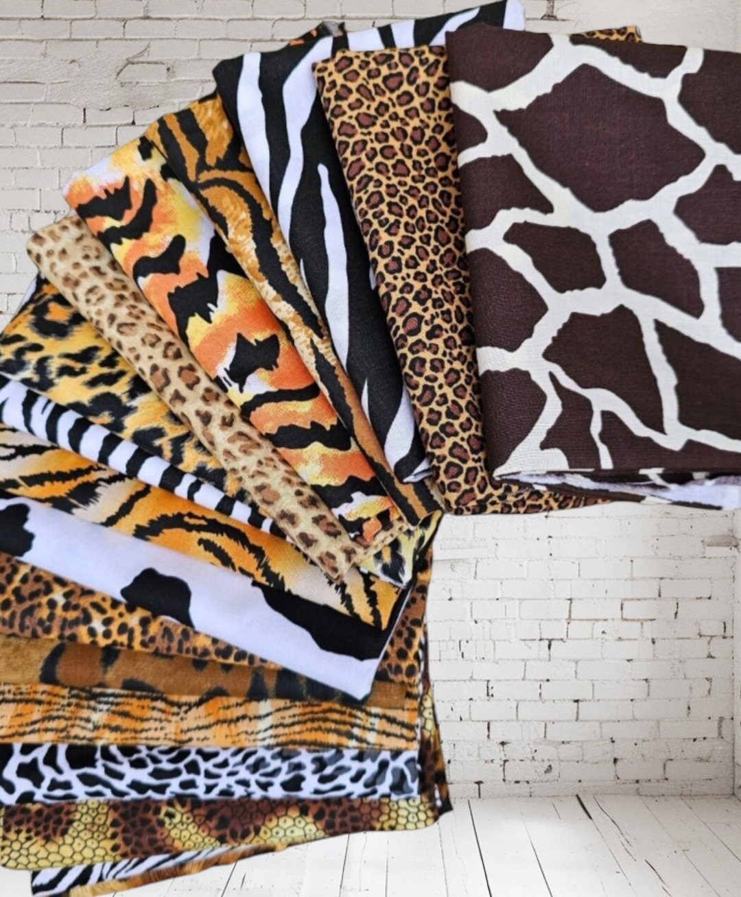 17 Fat Quarters Animal Skin Prints Quilting Fabric Fqs 18" X 22 ...