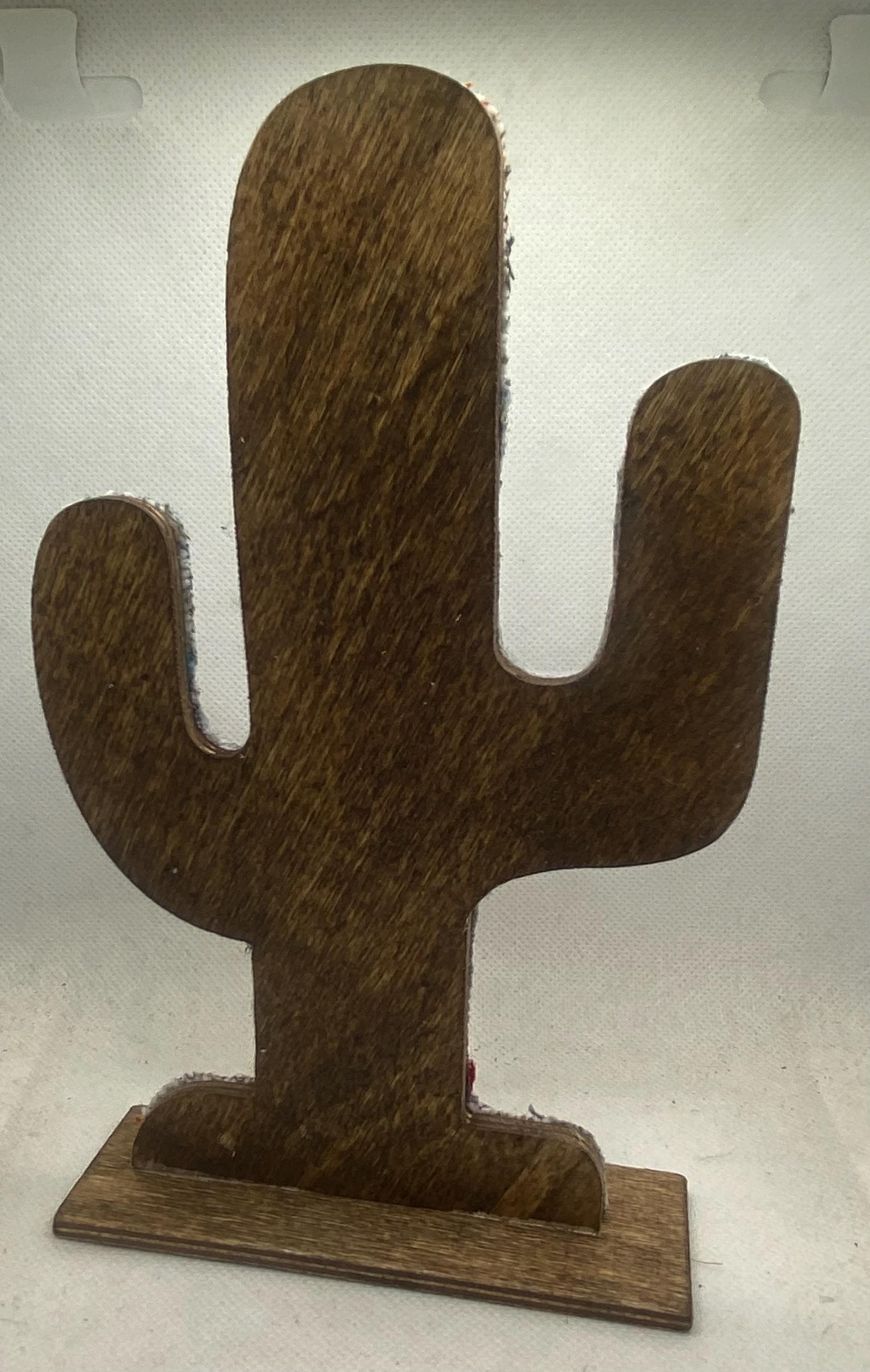 Cowhide & Wool Western Cactus Shelf Decor - Etsy