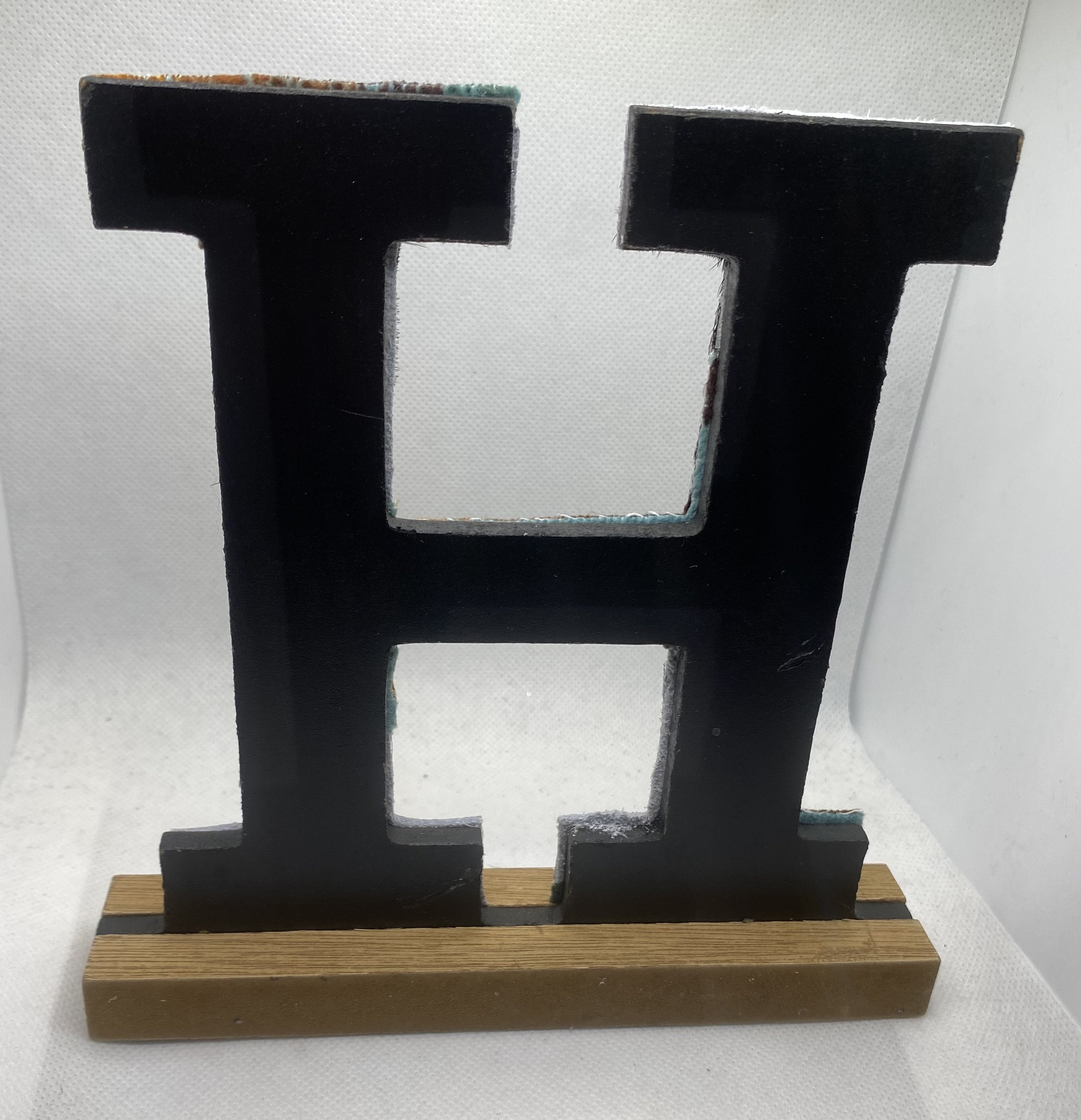 Cowhide & Wool Western Letter H Shelf Decor - Etsy