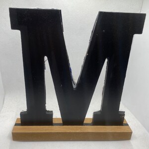 Cowhide & Wool Western Letter M Shelf Decor - Etsy