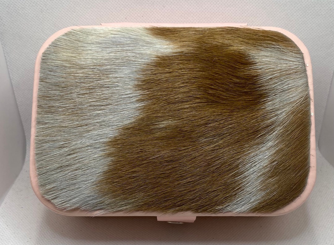 Cowhide Jewelry Box Pink W/ Cowhide - Etsy