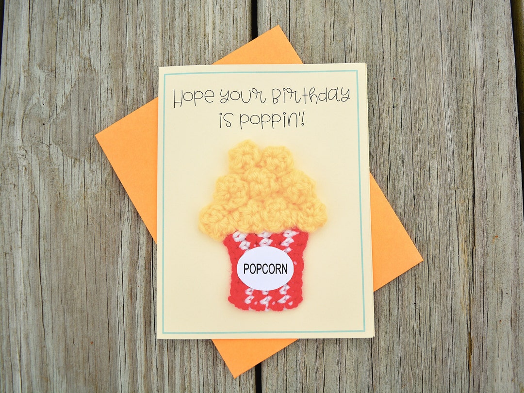 Popcorn Birthday Card: Punny Birthday Card, Happy Bday Card, Pun Bday ...