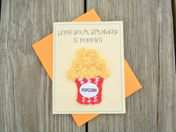 Popcorn Birthday Card: Punny Birthday Card Happy Bday Card | Etsy
