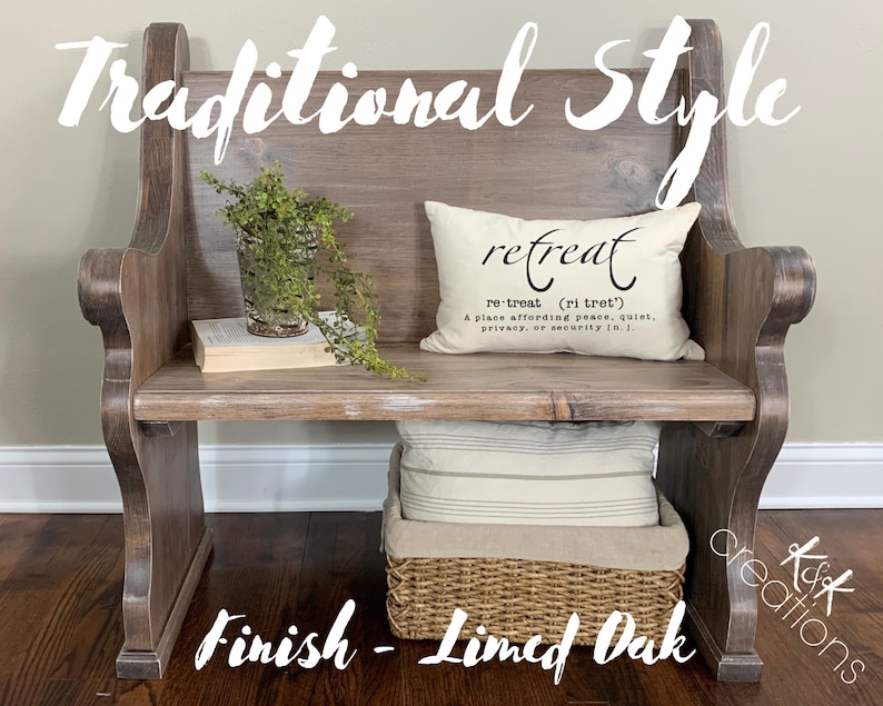 IN STOCK: Limed Oak Church Pew Bench / Foyer Entryway - Etsy