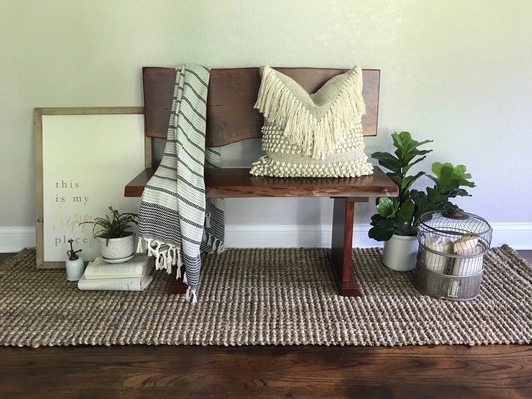 Black Walnut Live Edge, Entryway or Mudroom Bench, Minimalist, Modern ...