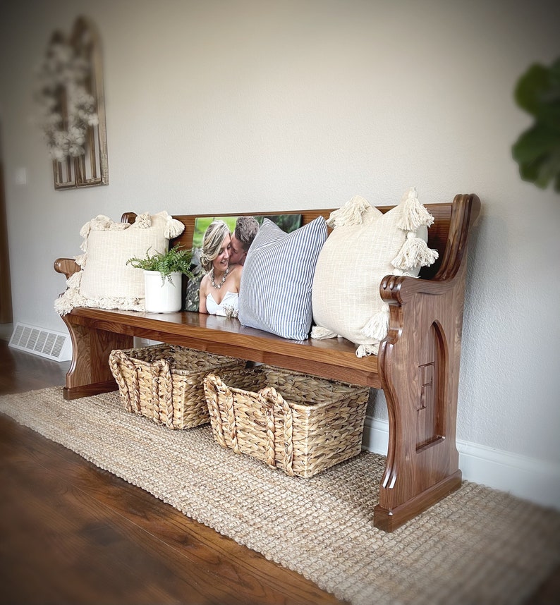 Black Walnut Santa Fe Style Church Pew Bench: CUSTOM LENGTH - Etsy