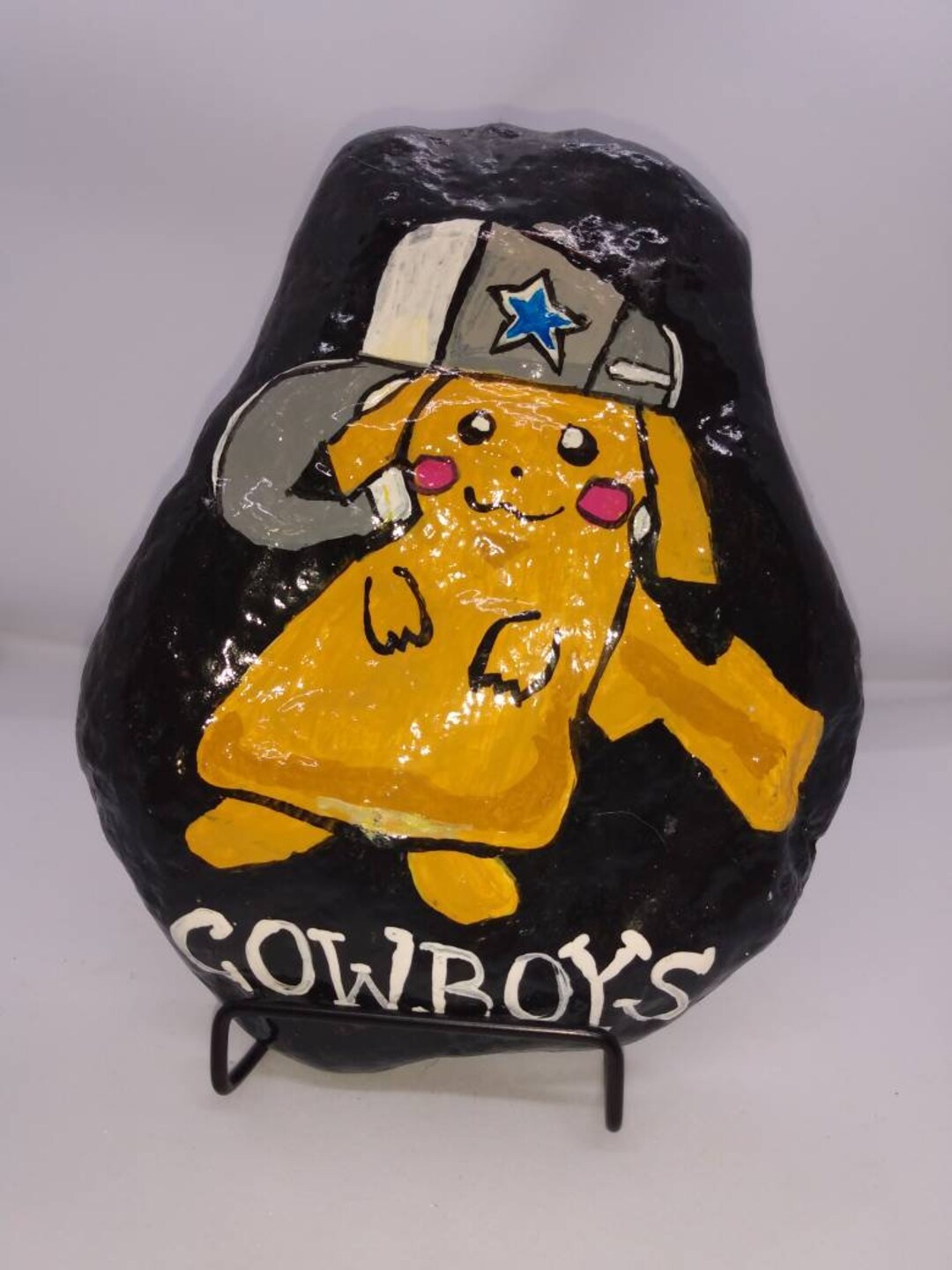 Cowboys Pikachu Inspired River Rock - Etsy