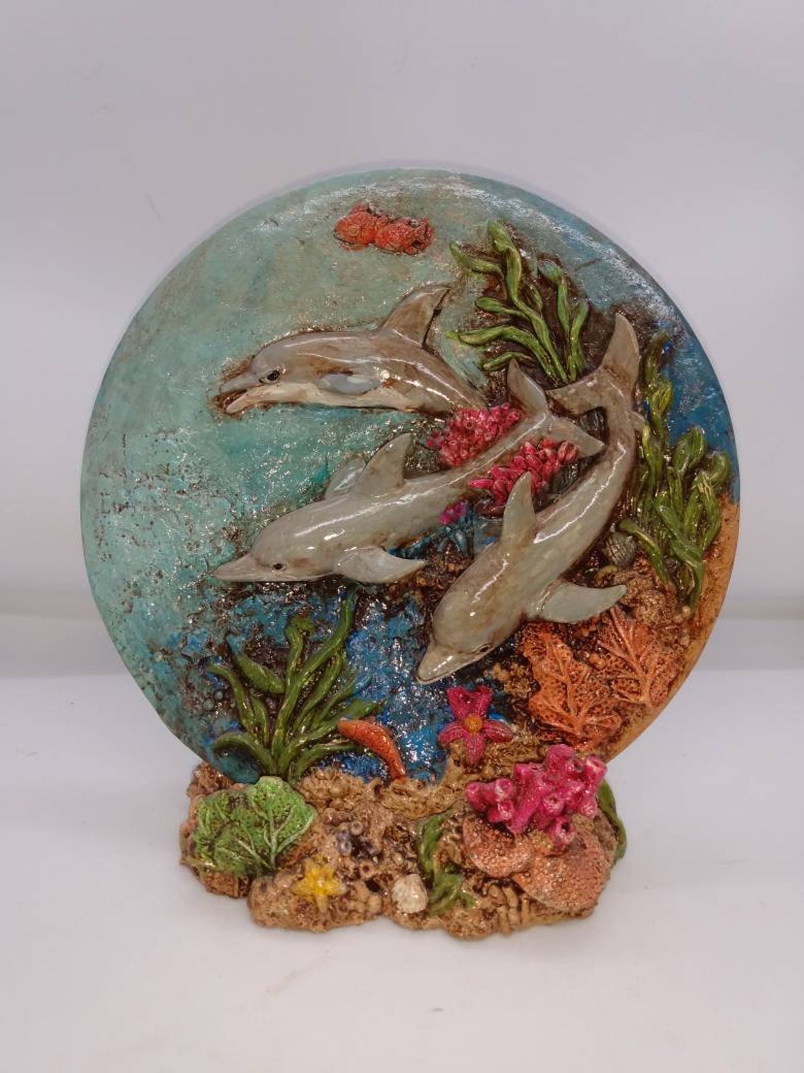 Dolphin Plate and Stand - Etsy