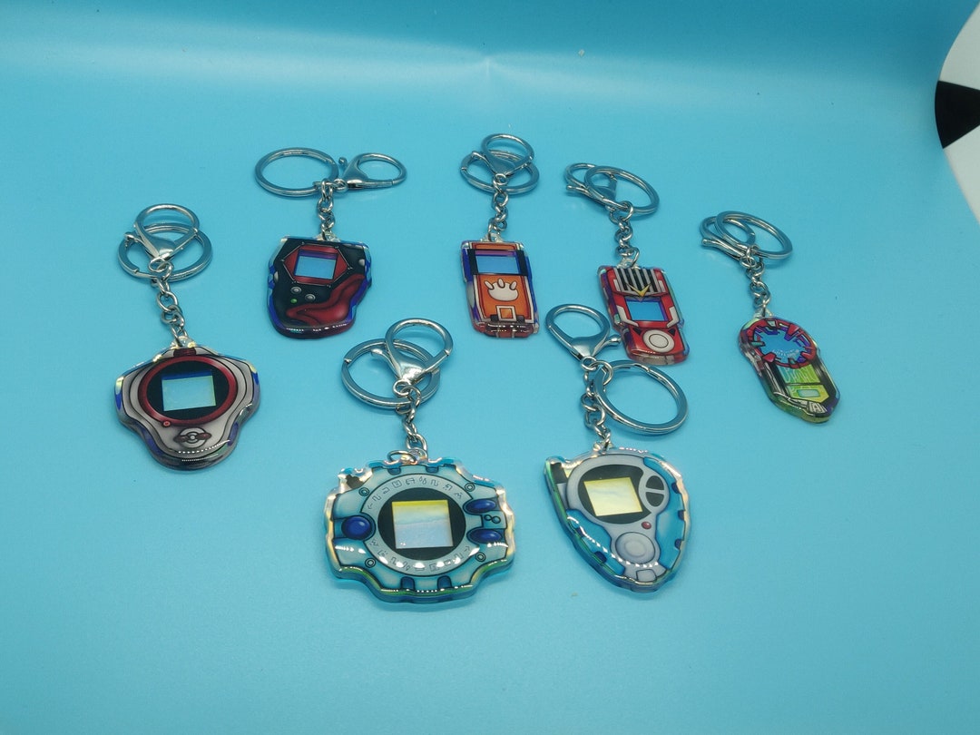 Digimon Keychains- 7 Digivices, Agumon, Gabumon, Gatomon, and Veemon - Etsy