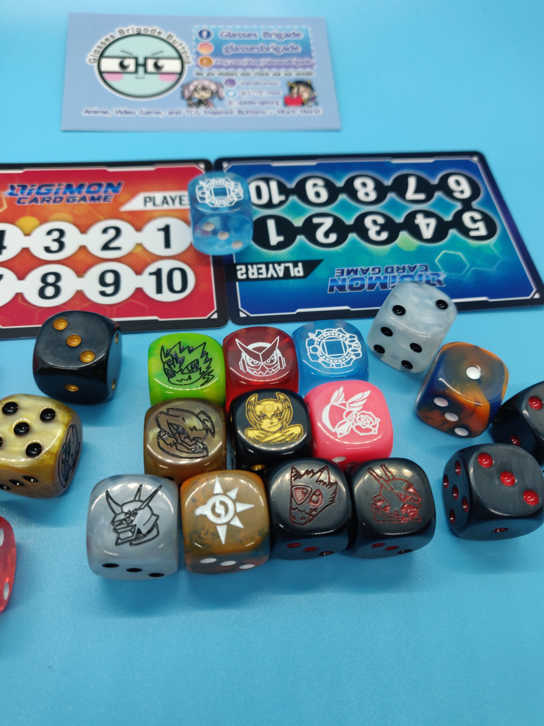 Digimon TCG - Fan Favorite Dice - 16mm Omnimon, Lucemon, Pulsemon and ...