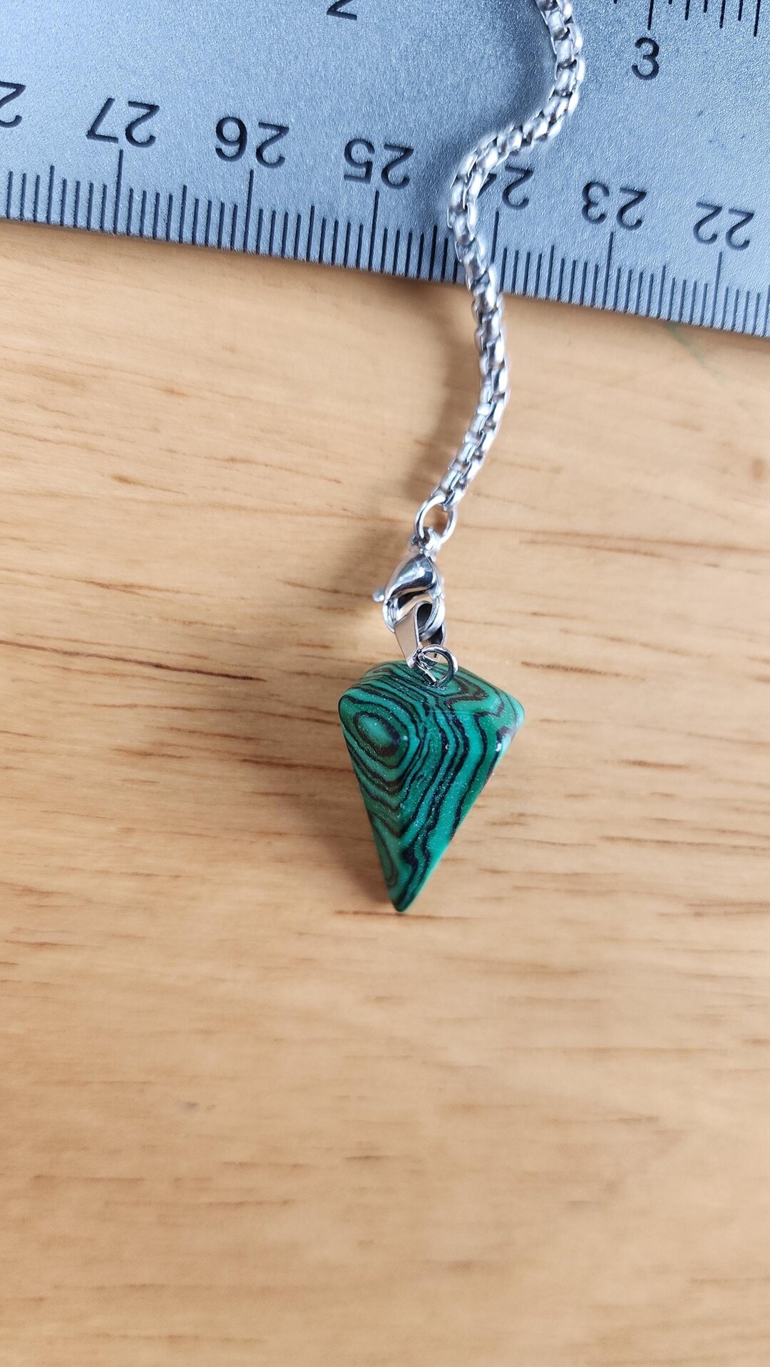 Coffin Pendulum, Malachite Pendulum, Wire Wrapped Stone, Dowsing Tools ...