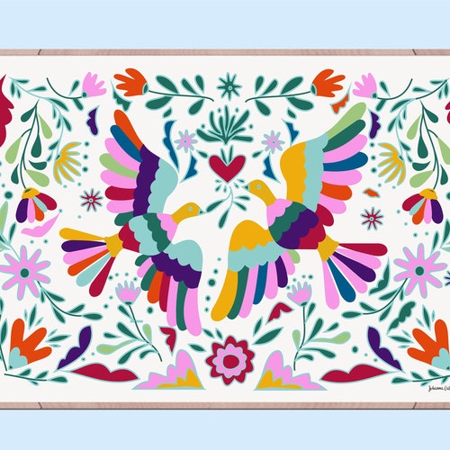 Otomi Wall Art Mexico Art Otomi Wall Decor Nursery Decor - Etsy