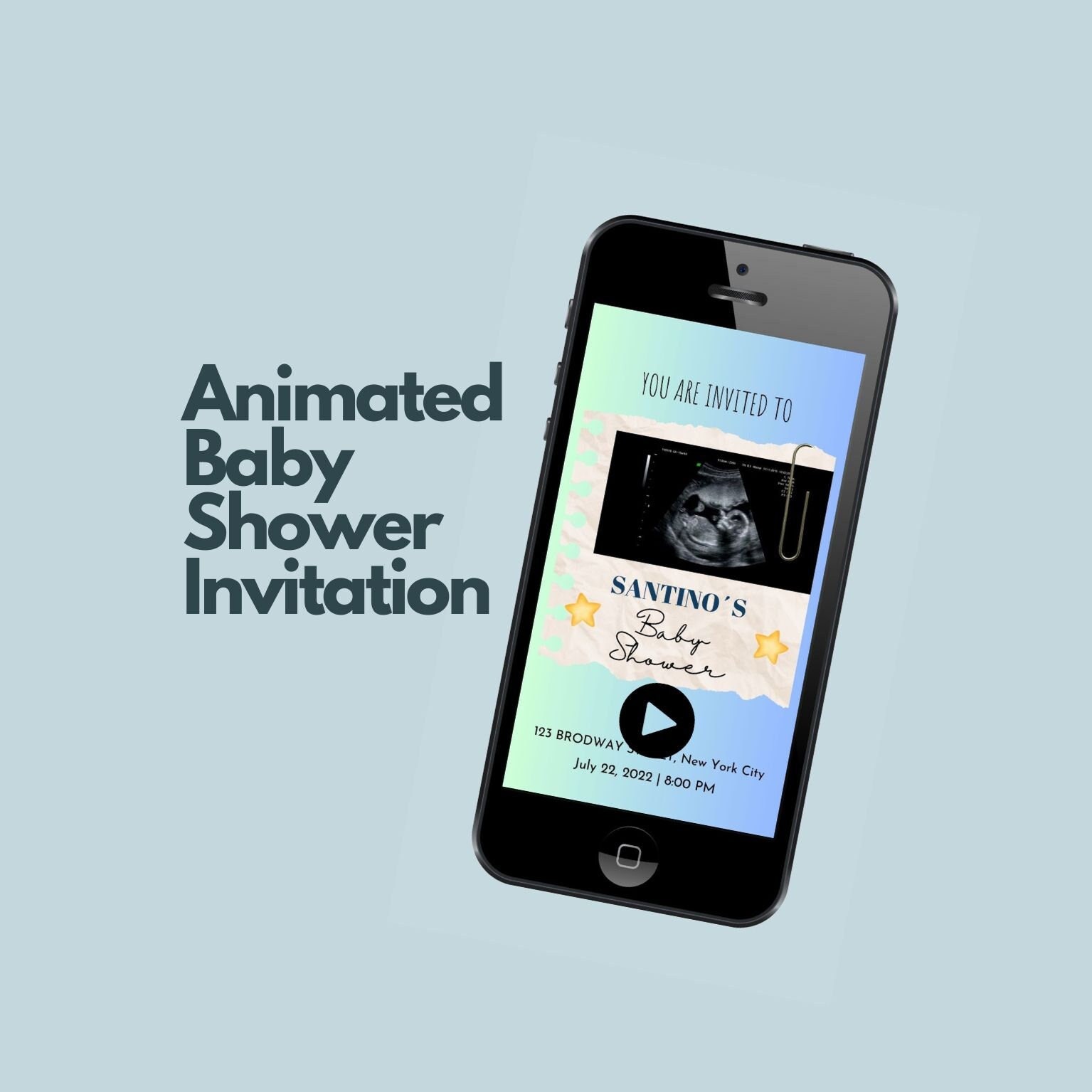 Animated Baby Shower Invitation, Baby Shower Video Invite, Custom Video ...