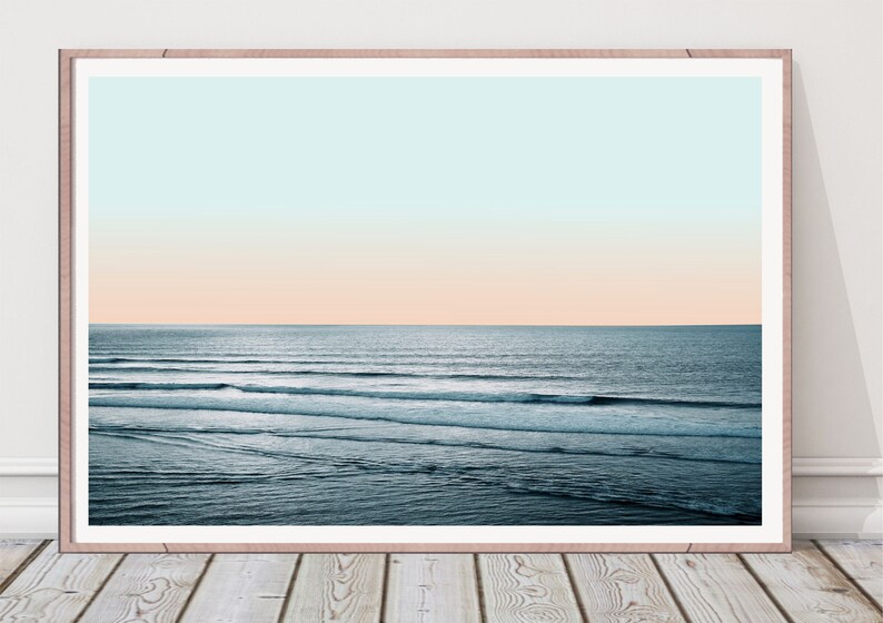 Horizontal Beach Sunset Print, Endless Horizon, Ocean Print ...