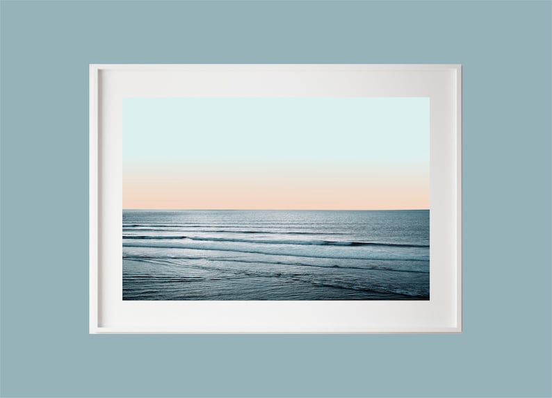 Horizontal Beach Sunset Print, Endless Horizon, Ocean Print ...