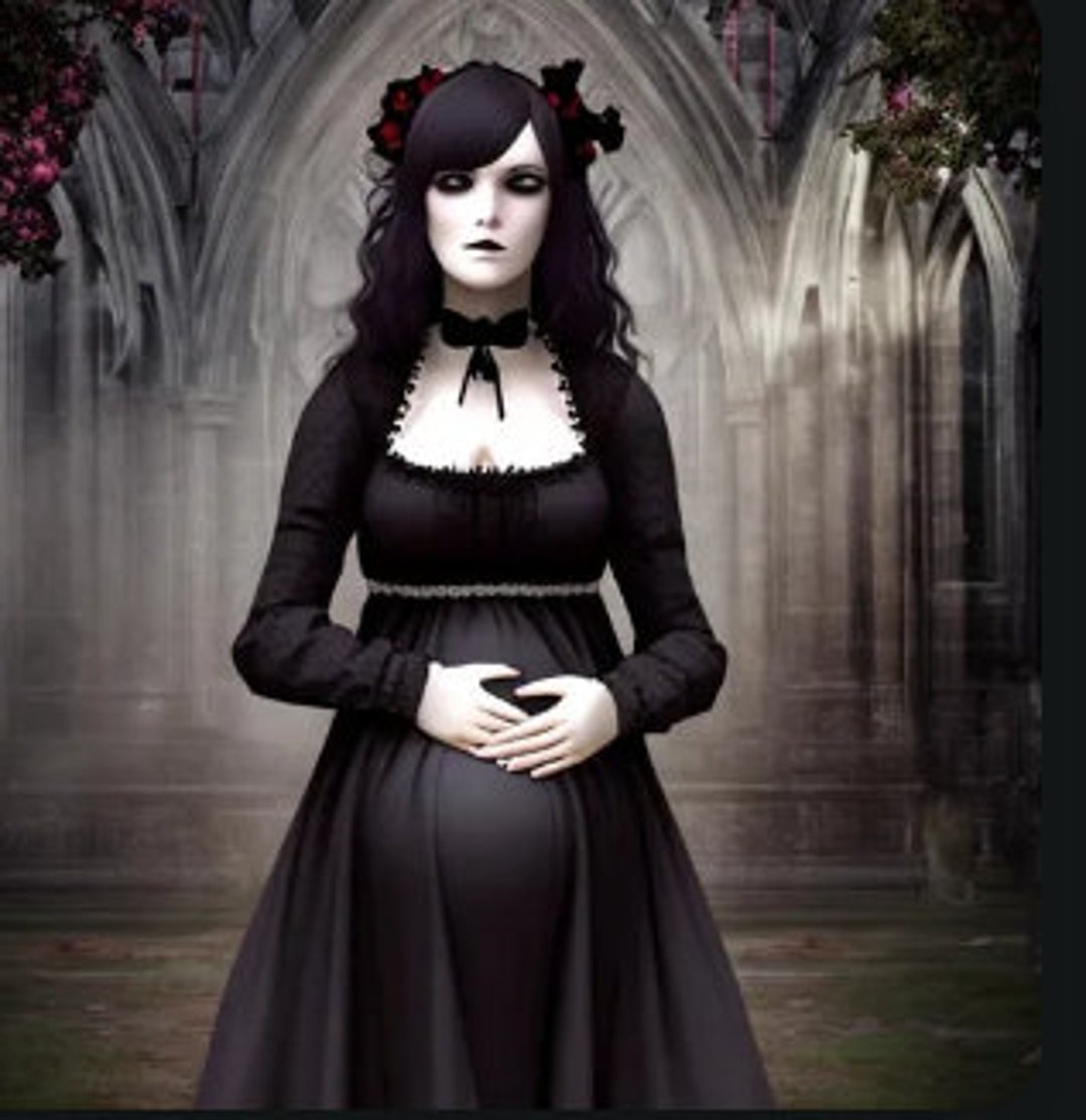 Pregnant Teen Gothic Dark Witch Spirit Companion/ Direct - Etsy