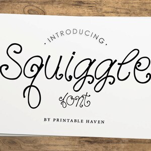 Squiggle Font Download Curly Font Cute Fonts Script Cursive - Etsy