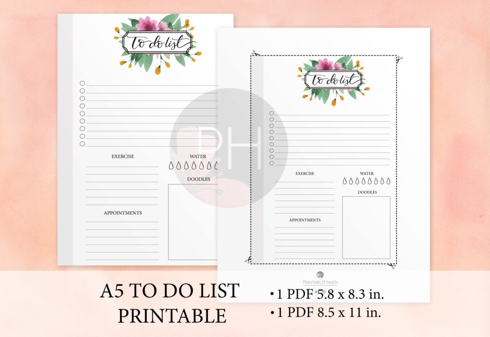 A5 To Do List Printable Printable To Do List A5 Filofax | Etsy