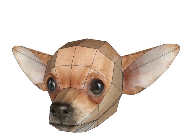 Papercraft Chihuahua Template Adult Mask DIY Animal Mask Printable No ...