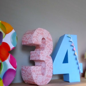 Digital Download Number 4 3D Papercraft Pattern Model Number 4 Template ...