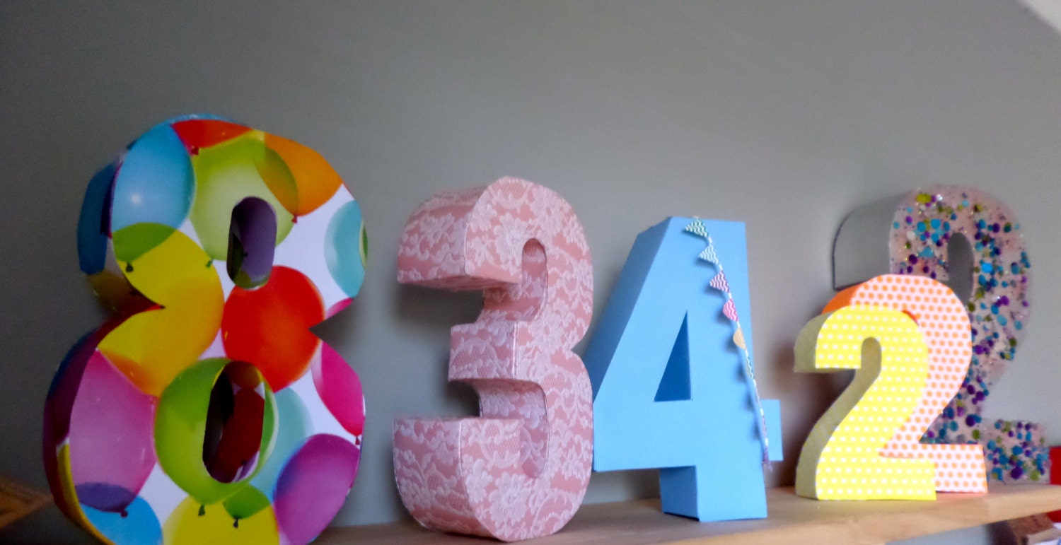 Digital Download Number 4 3D Papercraft Pattern Model Number 4 Template ...