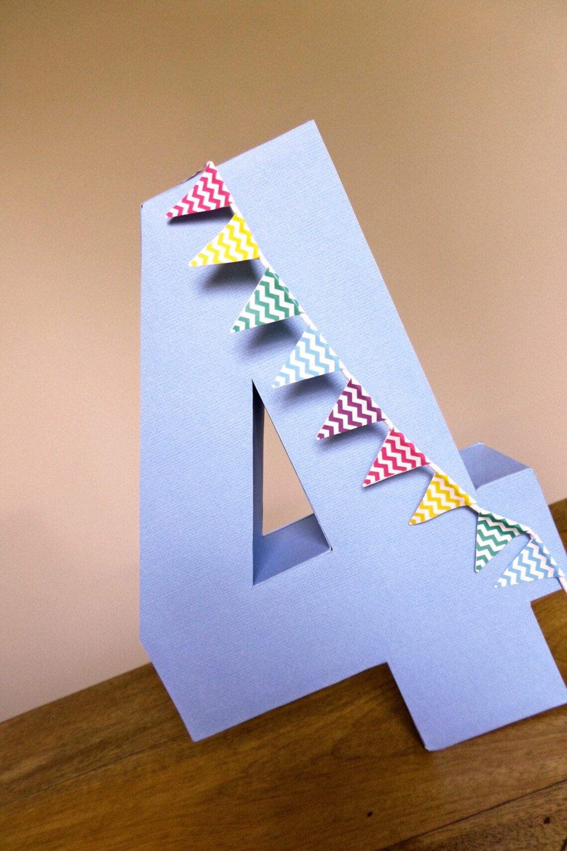 Digital Download Number 4 3D Papercraft Pattern Model Number 4 Template ...