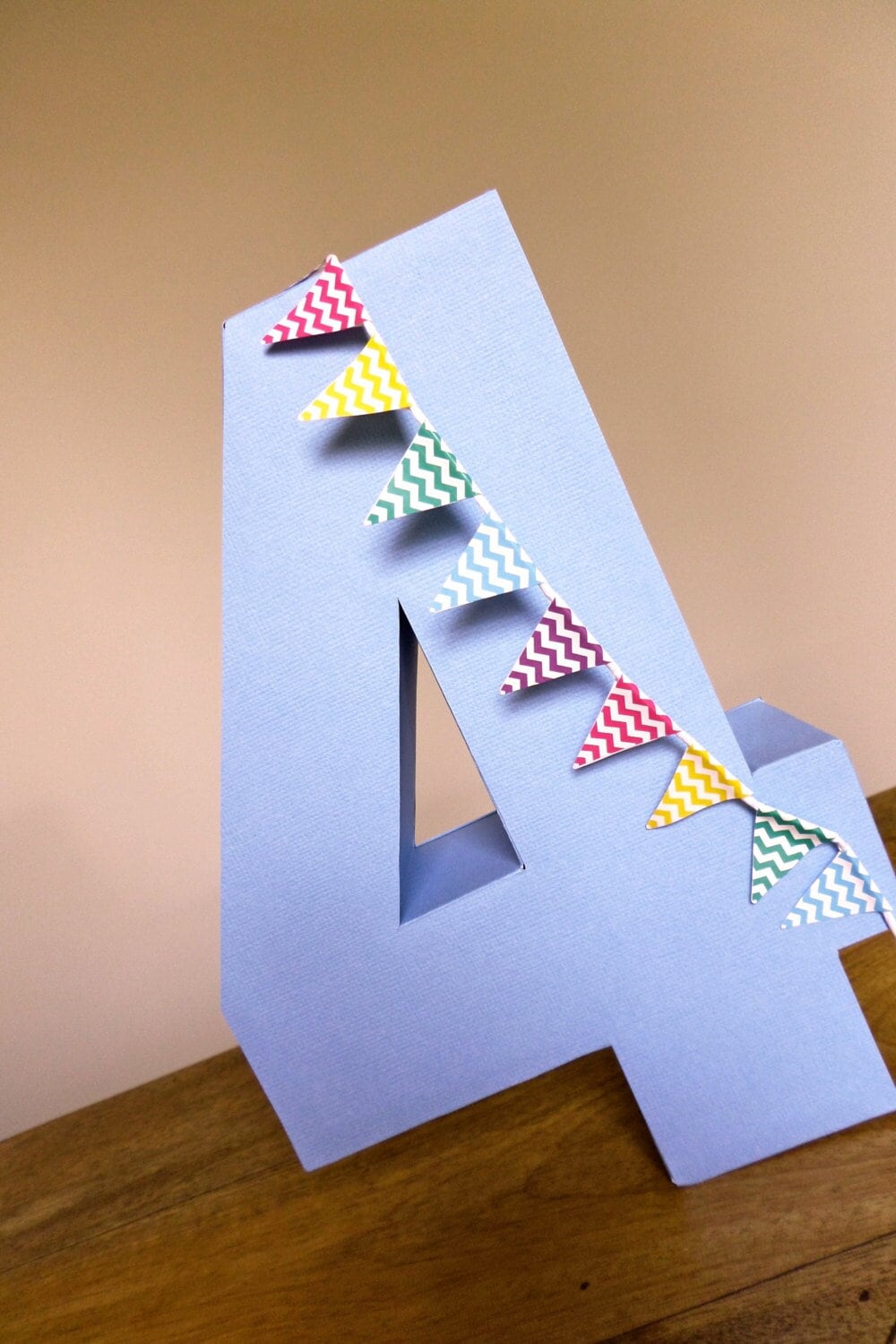 Digital Download Number 4 3D Papercraft Pattern Model Number 4 Template ...