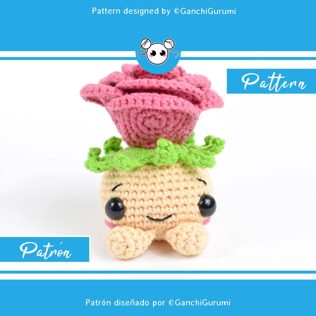 Rose Bulb, Amigurumi Rose, Rose Pattern, Amigurumi Pattern, Crochet ...