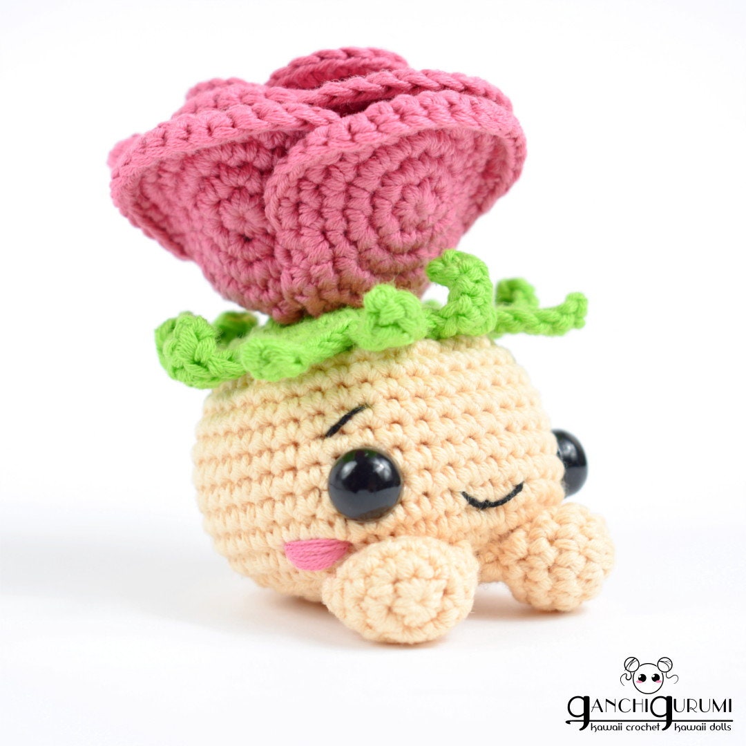 Rose bulb amigurumi rose rose pattern amigurumi pattern | Etsy