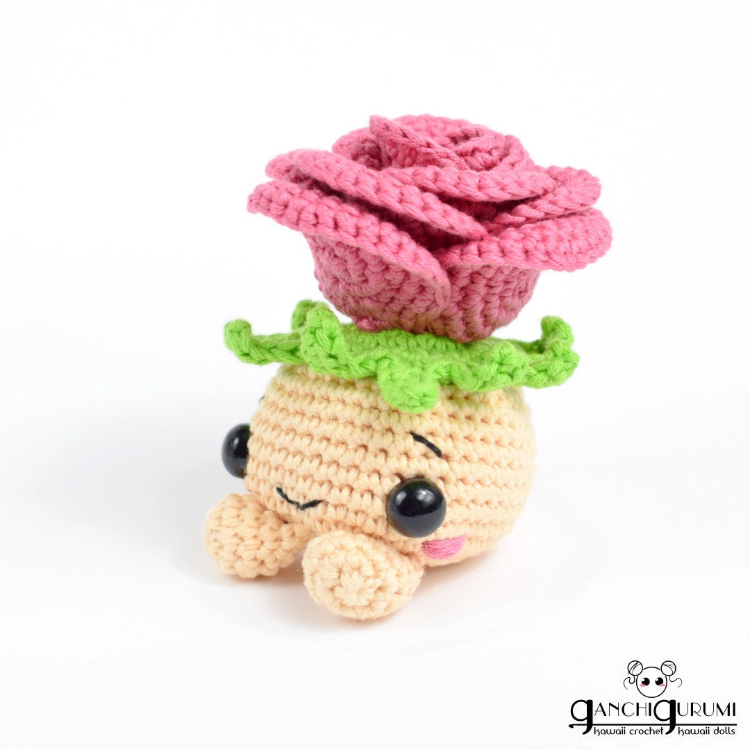 Rose bulb amigurumi rose rose pattern amigurumi pattern | Etsy