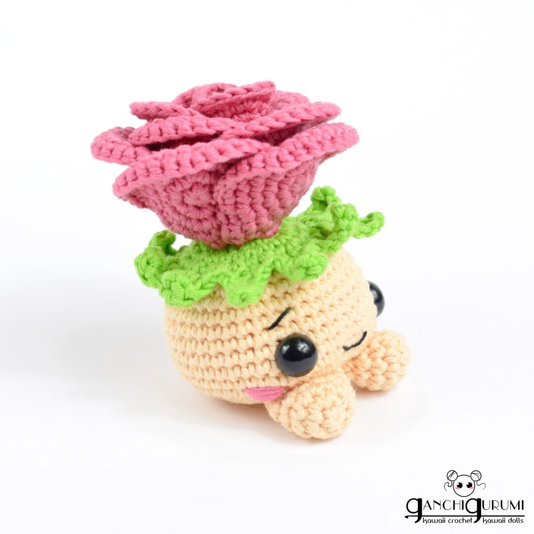 Rose bulb amigurumi rose rose pattern amigurumi pattern | Etsy