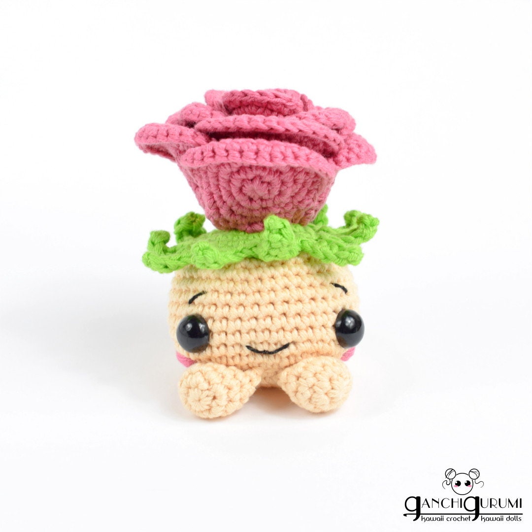 Rose bulb amigurumi rose rose pattern amigurumi pattern | Etsy