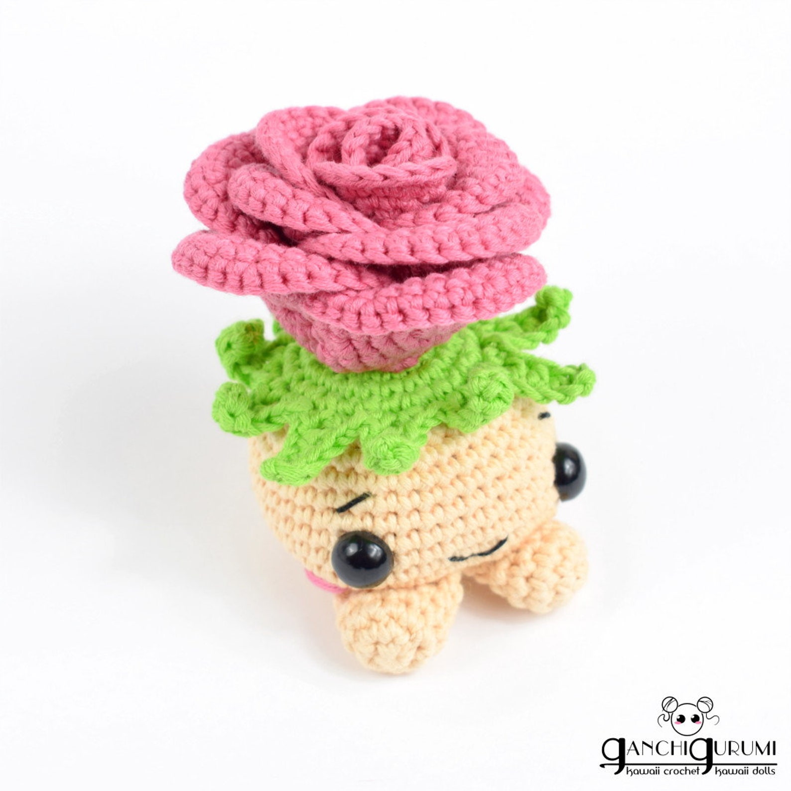 Rose bulb amigurumi rose rose pattern amigurumi pattern | Etsy