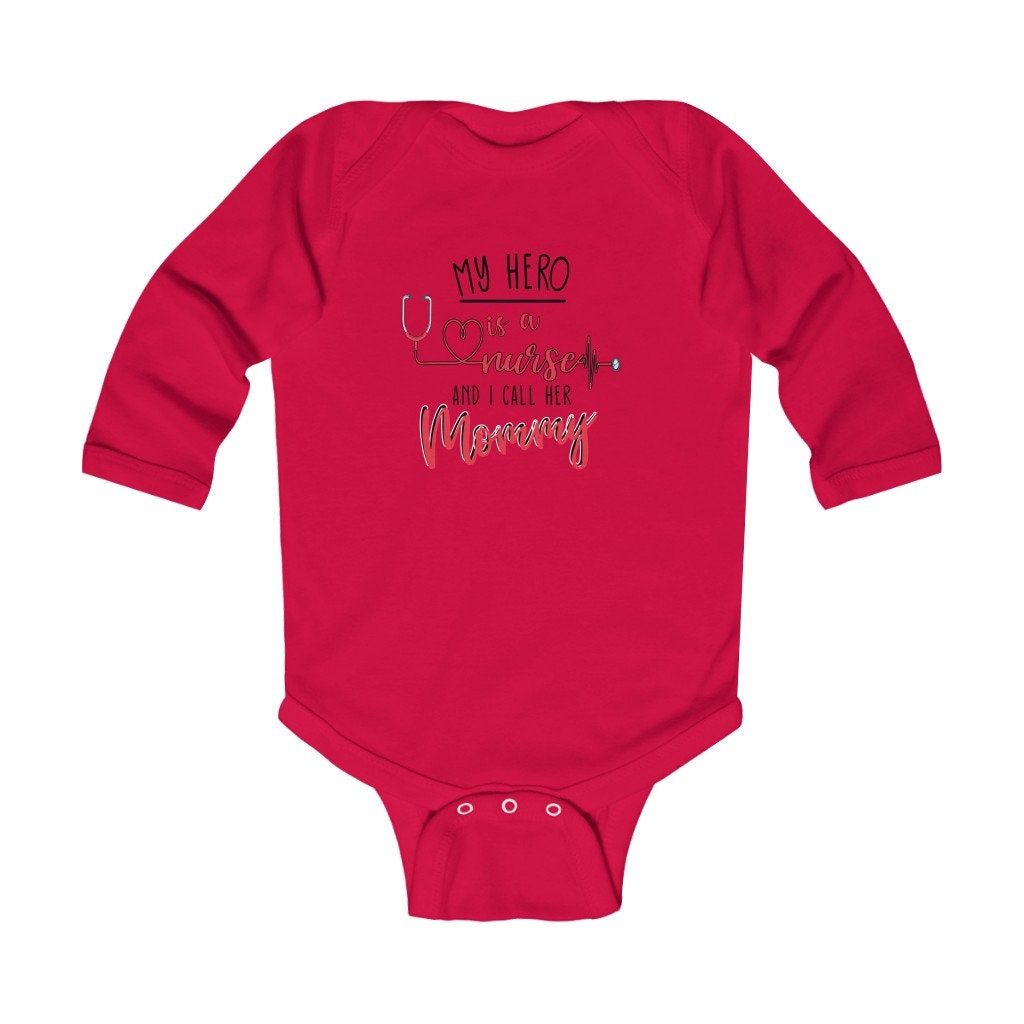 My Hero Is A Nurse And I Call Her Mom Baby Shirt Life Saver Etsy