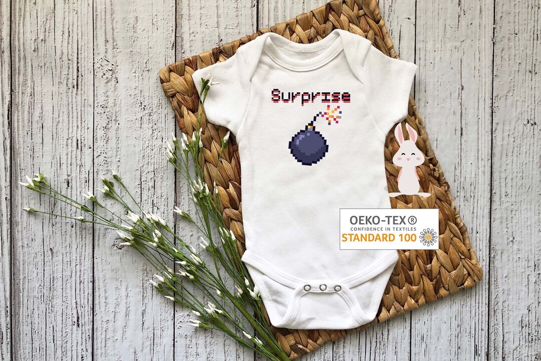Surprise Funny Baby Onesie® pixelated Bomb Baby, Changing Diaper Baby ...