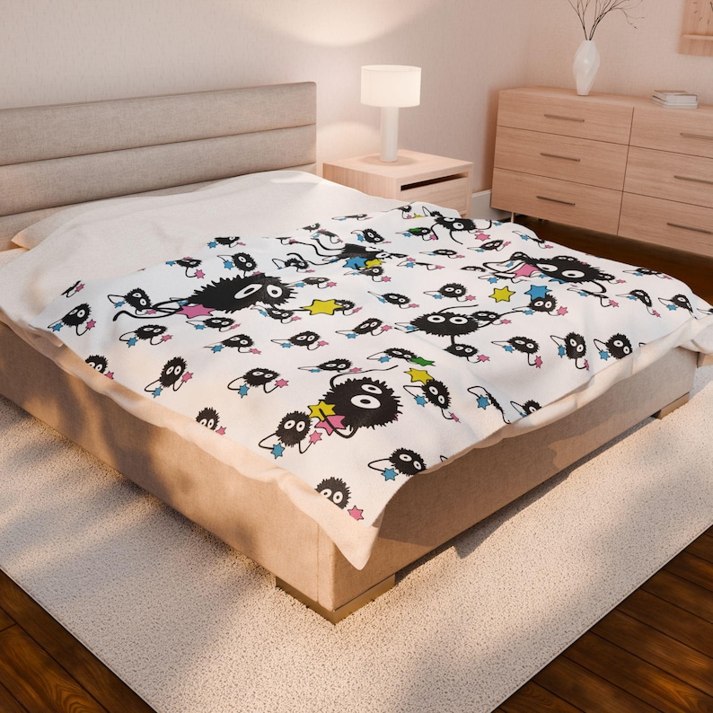 Soot Sprites With Stars | Cozy Throw for Kids | Whimsical Velveteen ...