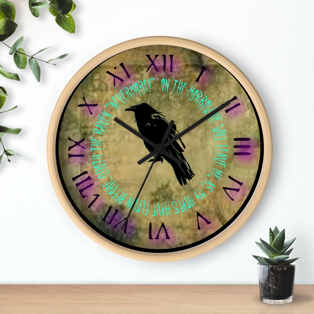 Edgar Allan Poe | Raven | Gothic | Wall Clock - Etsy