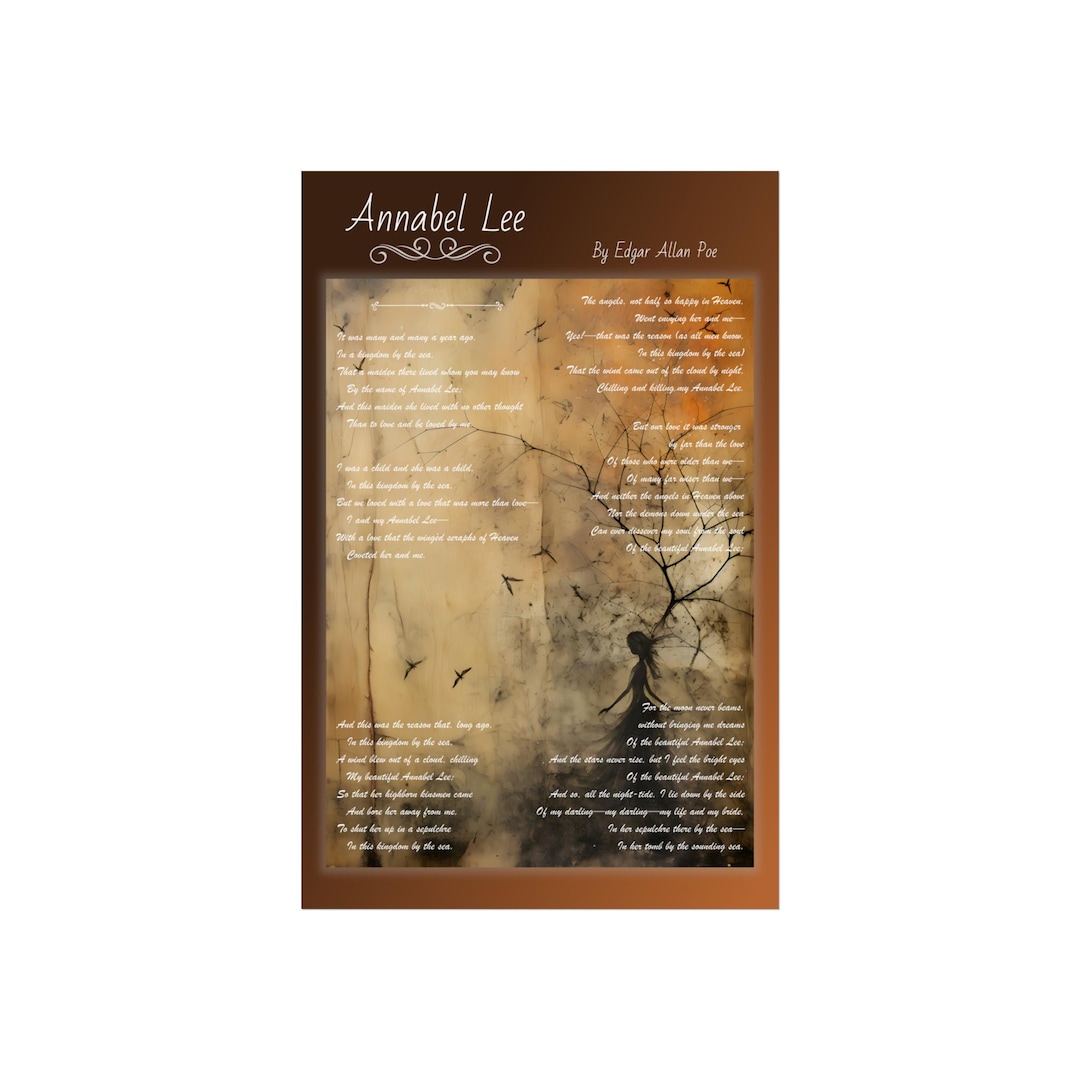 Edgar Allan Poe | Annabell Lee | Poem | Gothic | Fine Art Posters - Etsy