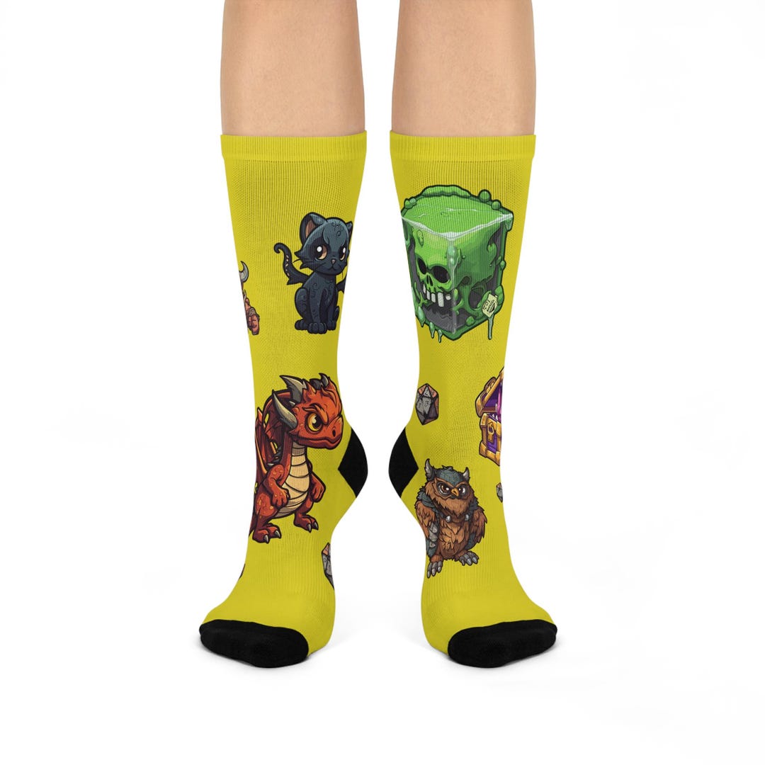 Yellow Dungeon Monsters | Deadly and Cute | RPG | Cushioned Crew Socks ...