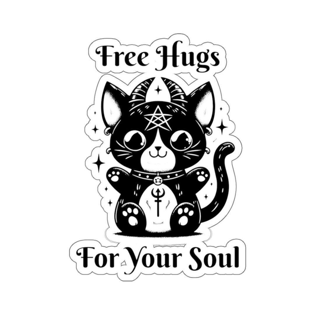 Little Devils Cute Demon Cat Hugs Sticker - Etsy