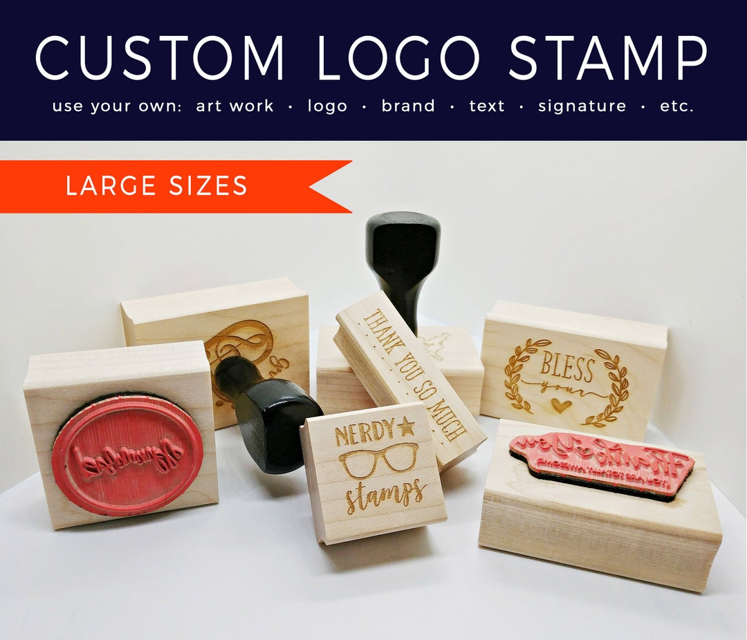 CUSTOM LOGO or TEXT Wood Stamp Custom Image or Text Stamp - Etsy