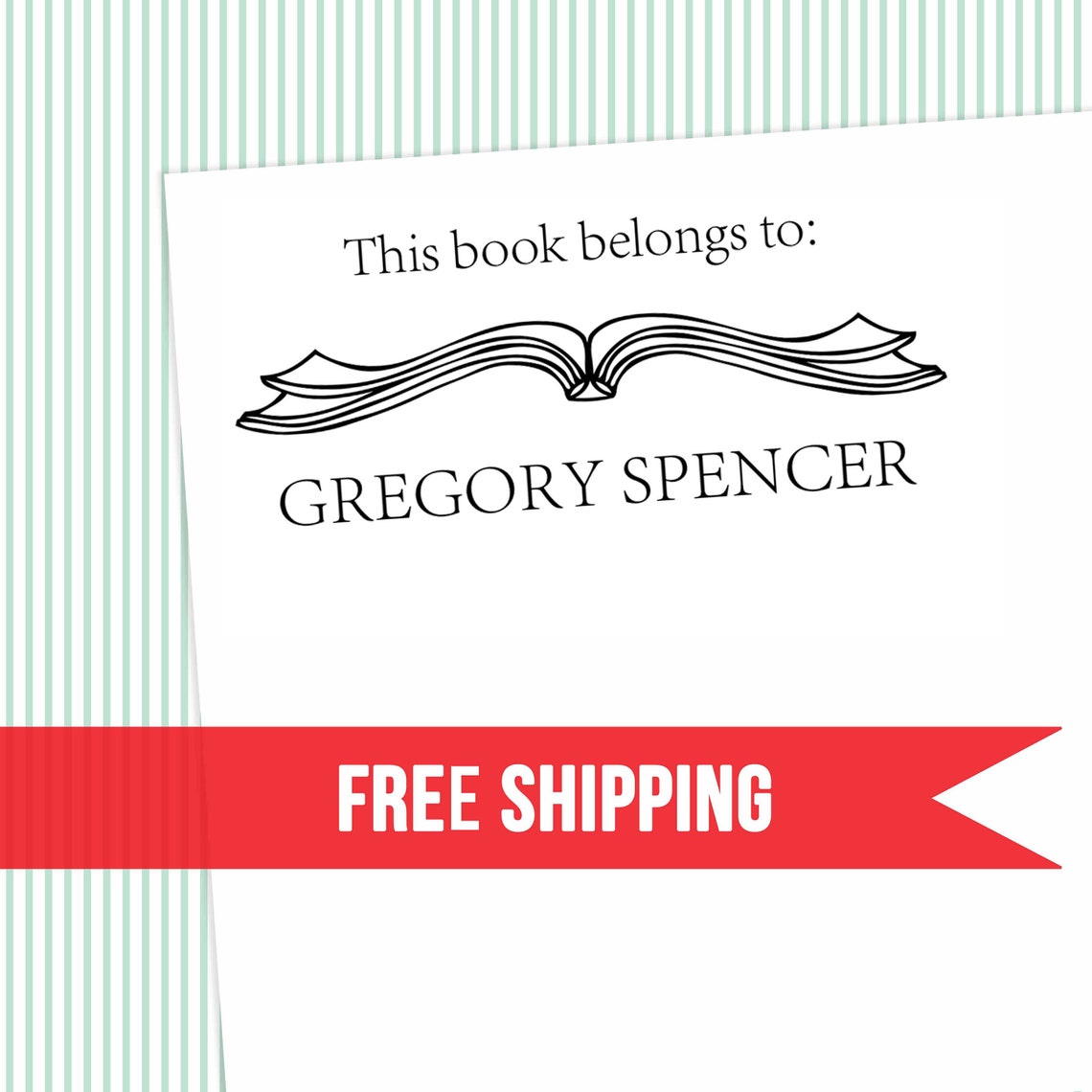 Library Stamp-this Book Belongs to Stamp-personal Library - Etsy