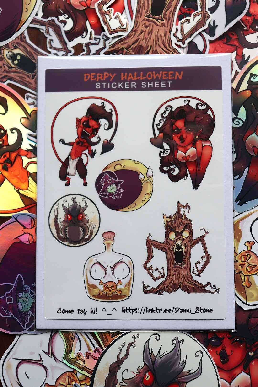 Derpy Halloween Sticker Sheets, Succubus, Incubus, Crescent Moon, Owl ...