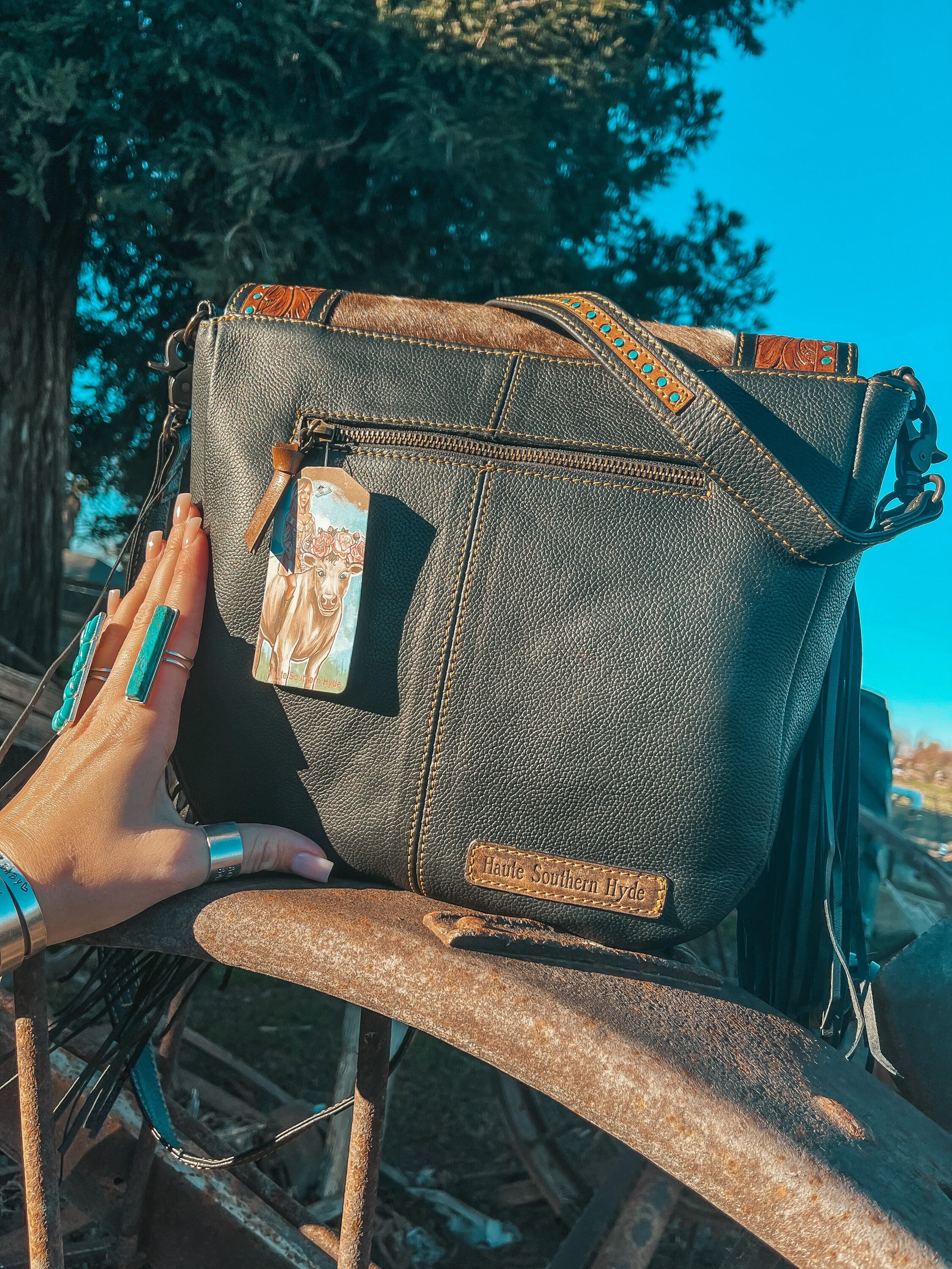 The Darlene Purse a Haute Southern Hyde by Beth Marie Exclusive Cowhide ...