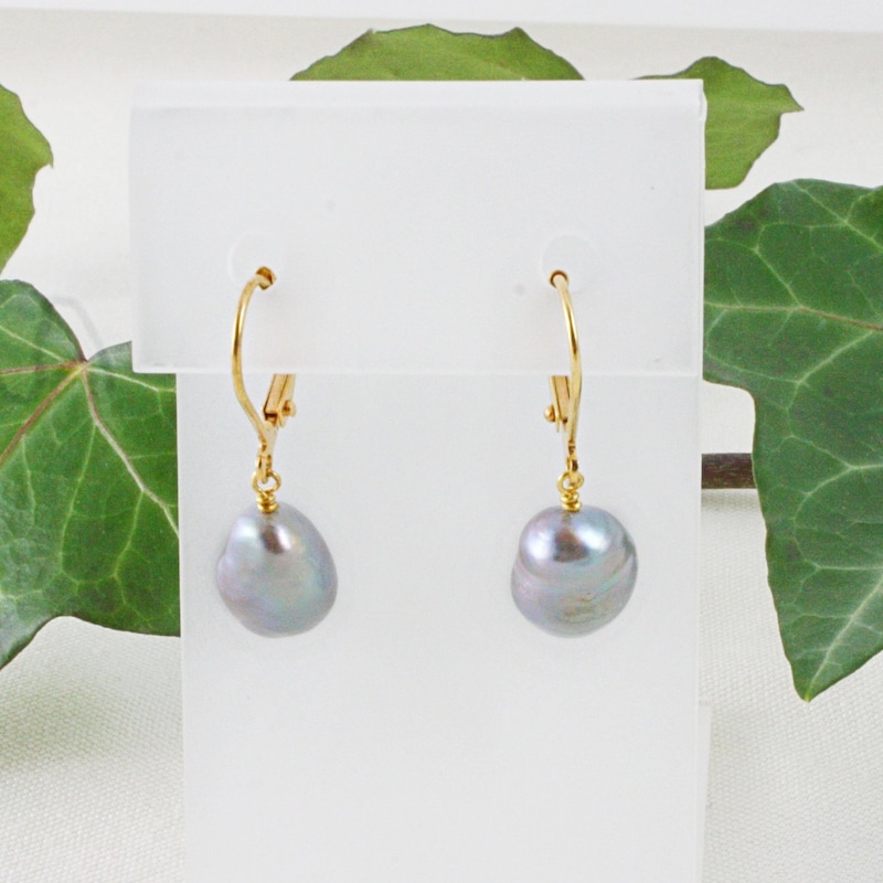 Grey Pearl Earrings - Etsy
