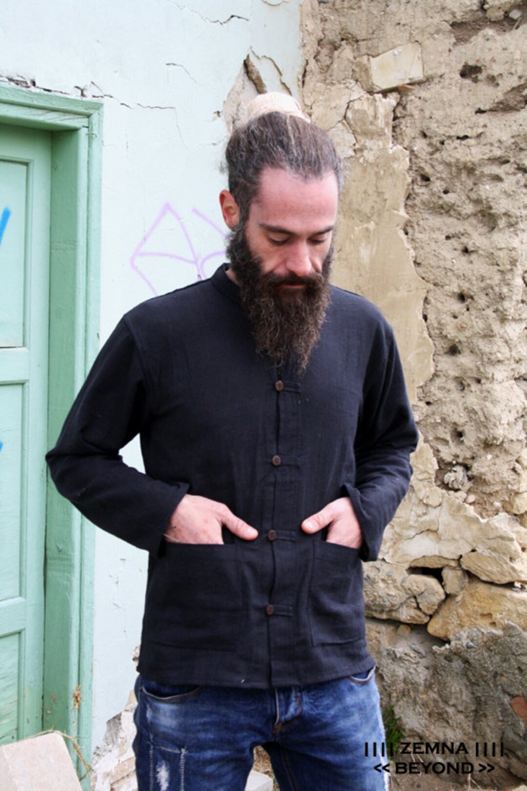 Men's Khadi Cotton Tai Chi Shirt, Chinese Style Long Sleeve Jacket - Etsy